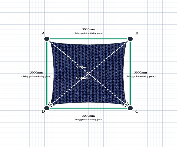 Custom Monotec 370 Shade Sail - Sheba Navy - 4 Corner | Custom Shade Sails